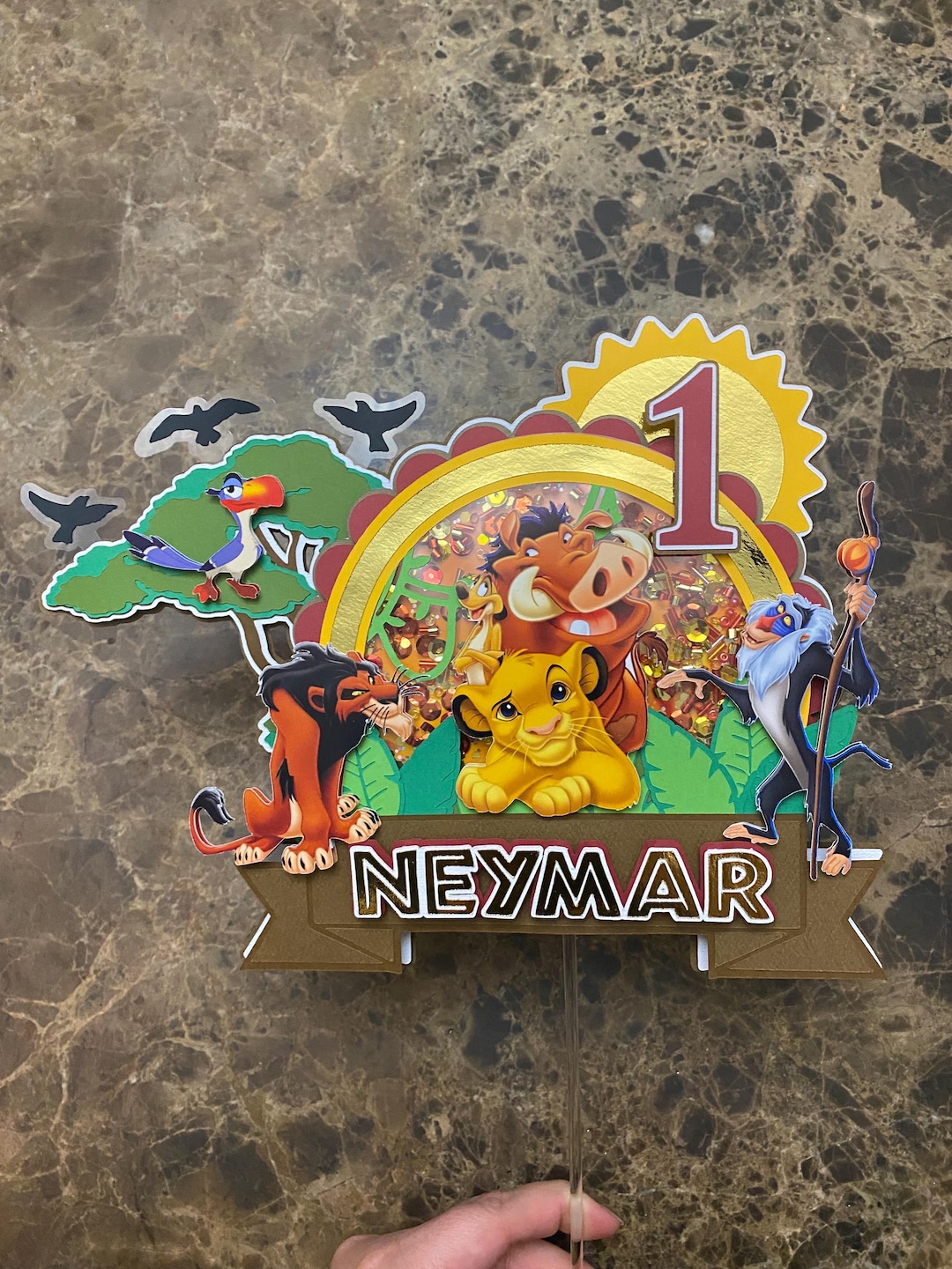 Lion King Cake Topper W/ Confetti Lion King Birthday Simba Cake Topper ...