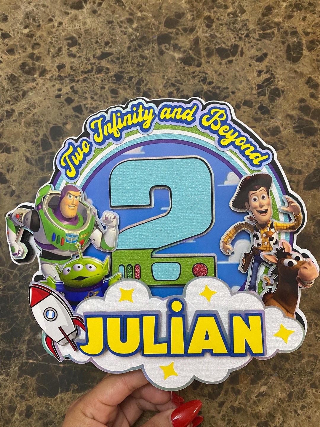 Toy Story Cake Topper Two Infinity and Beyond Topper, Buzz Woody Two ...