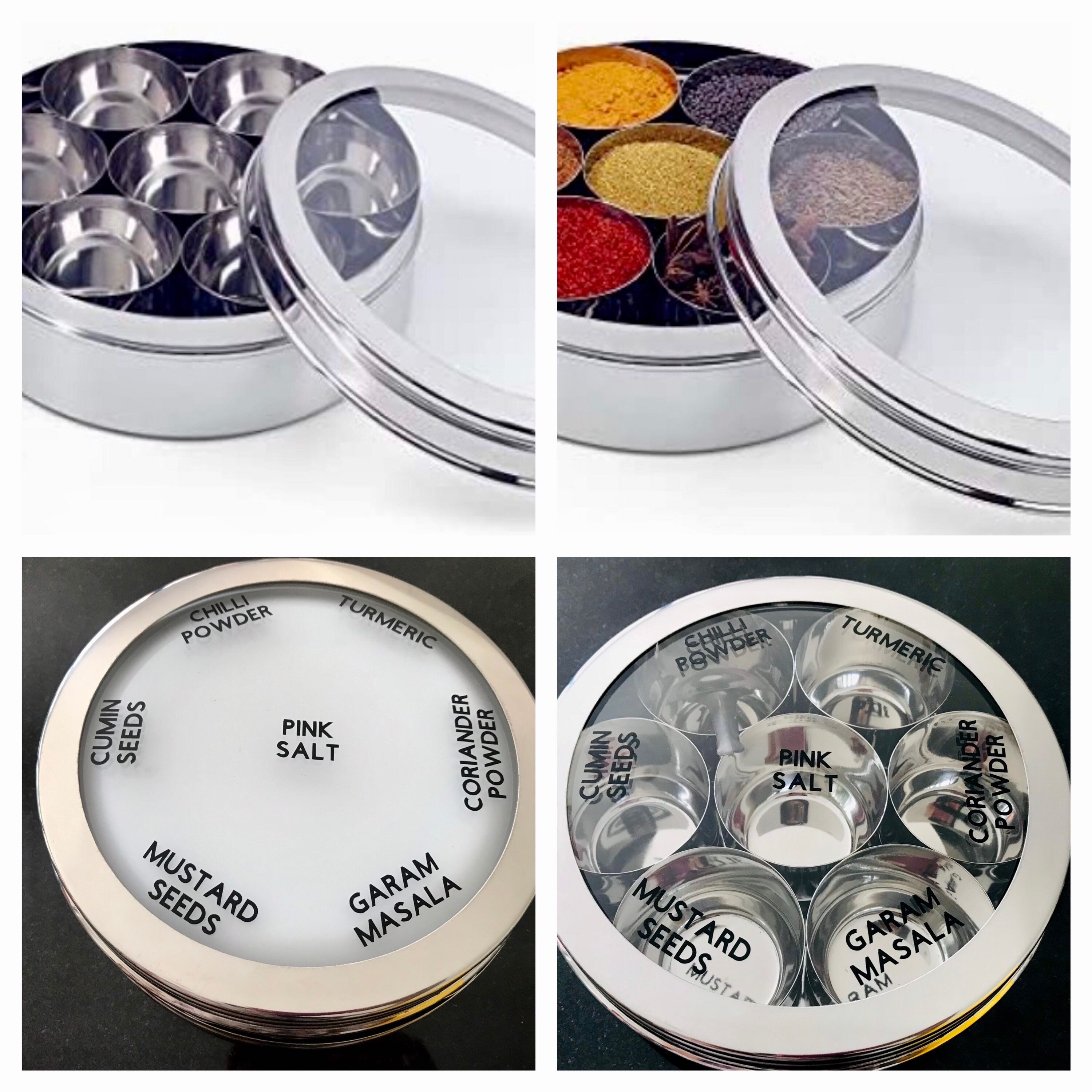 Stainless Steel Spice Tin Labelled With Spice Names Essential 7 ...