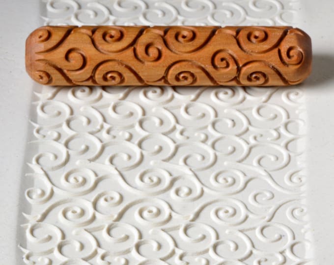 Pottery Hand Roller / Clay Texture Tool Curls R24 - Etsy