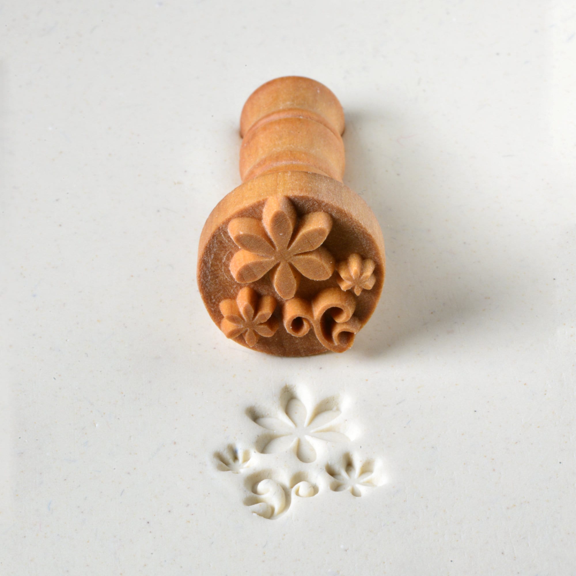 Pottery Stamp / Clay Texture Tool Flowers and Spirals S19 - Etsy