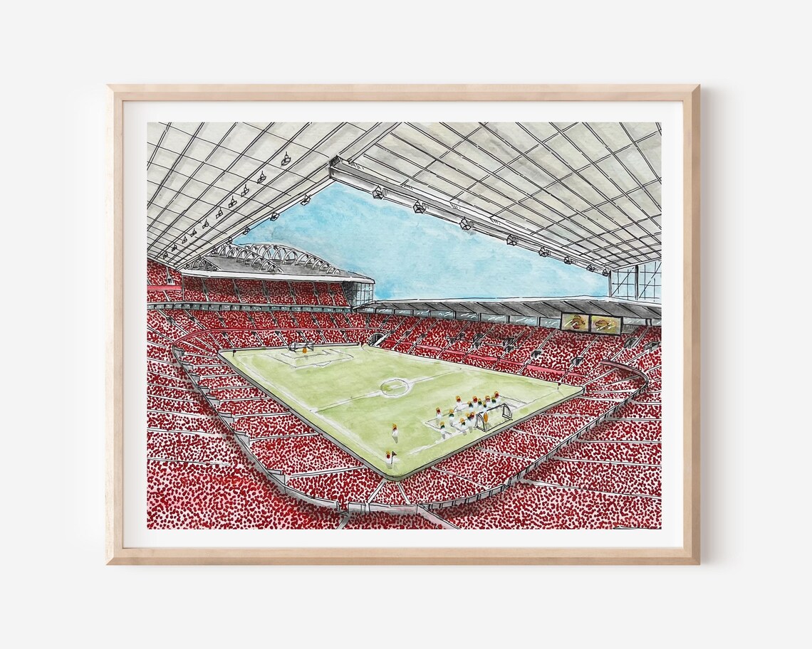 Manchester United Old Trafford Stadium Watercolor Art Print - MUFC - Etsy