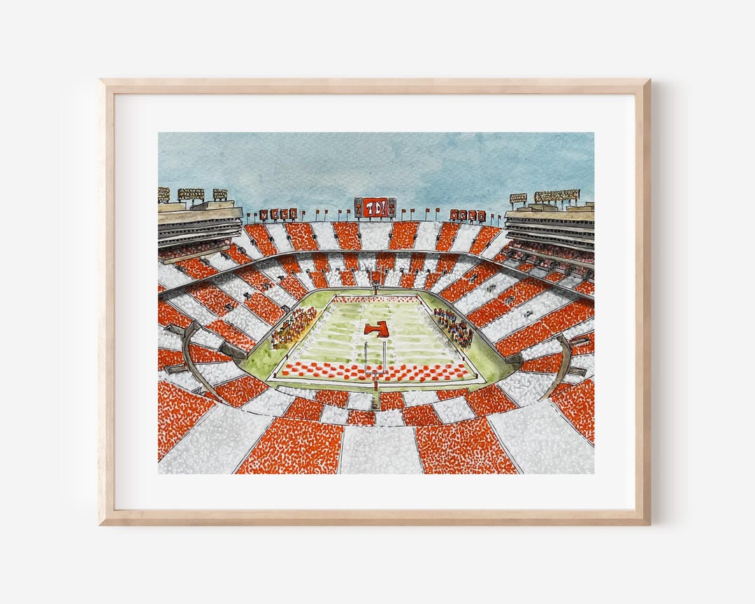 Neyland Stadium Watercolor Art Print: Tennessee Volunteers Football - Etsy