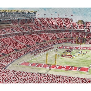 Ohio State Stadium Print, Ohio State University Art, Ohio State ...