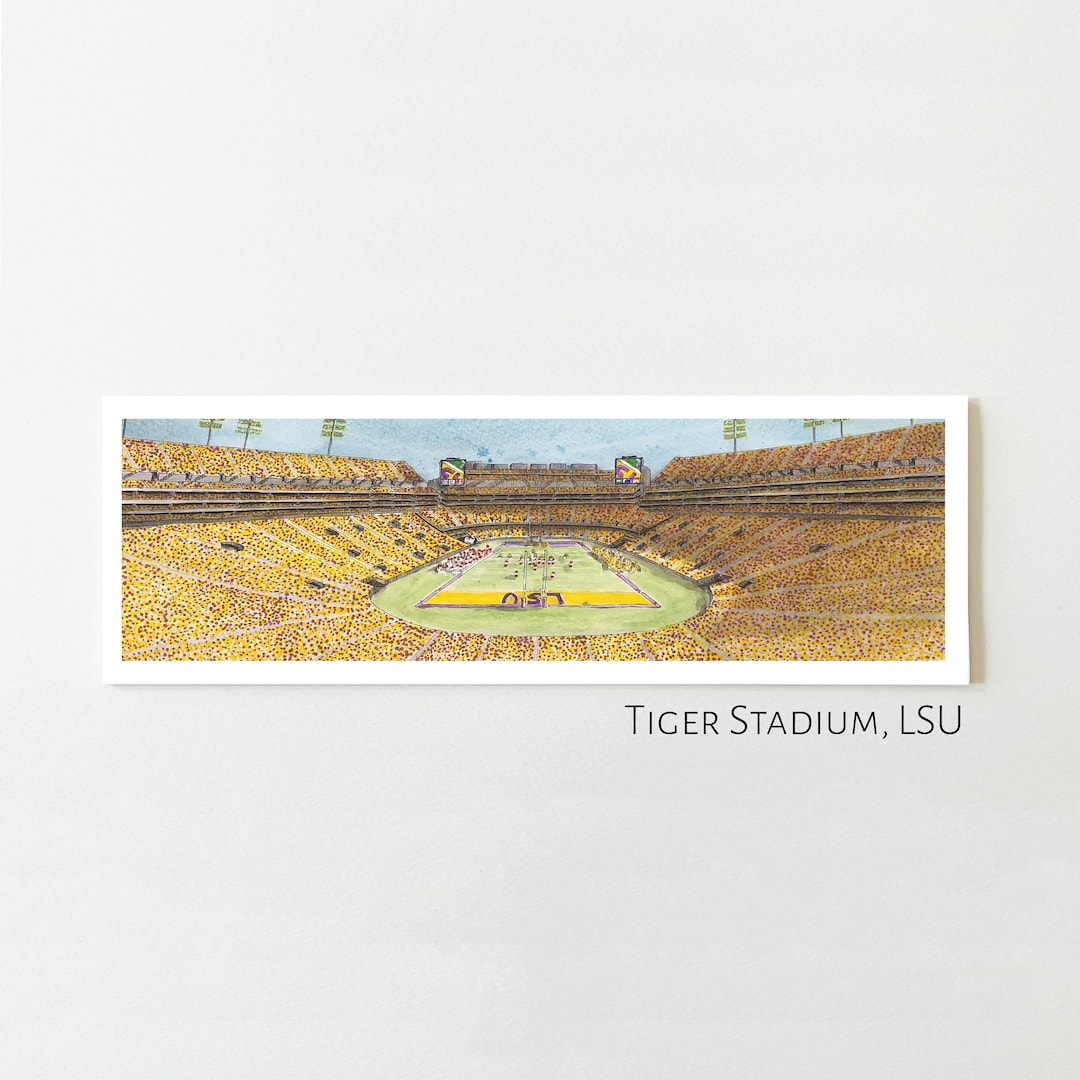 LSU Football Stadium Print, Louisiana State University Tiger Stadium ...