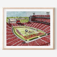 Athens Georgia Vintage Travel Poster: Sanford Stadium - UGA Art Print ...