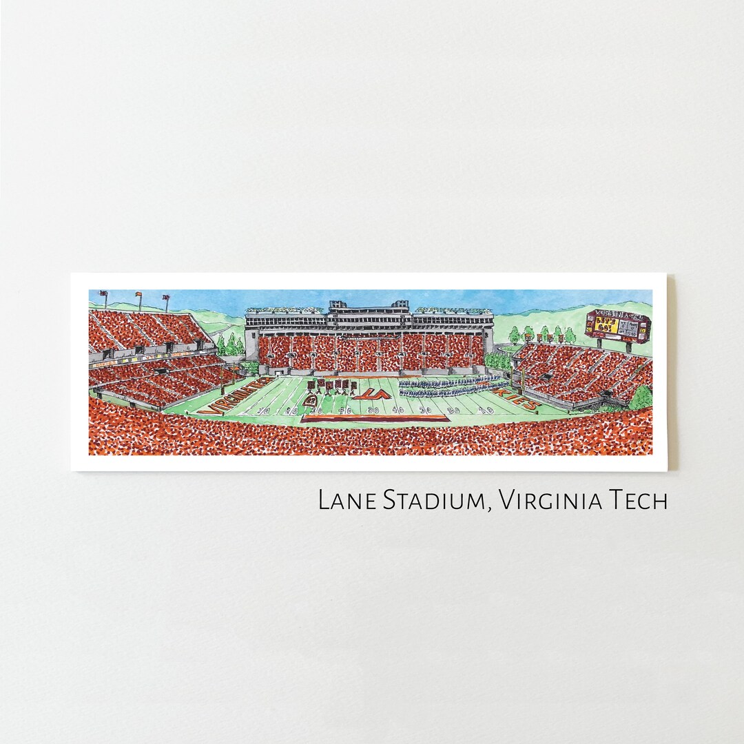 VT Football Stadium Print, Virginia Tech Art, Virginia Tech Hokies ...