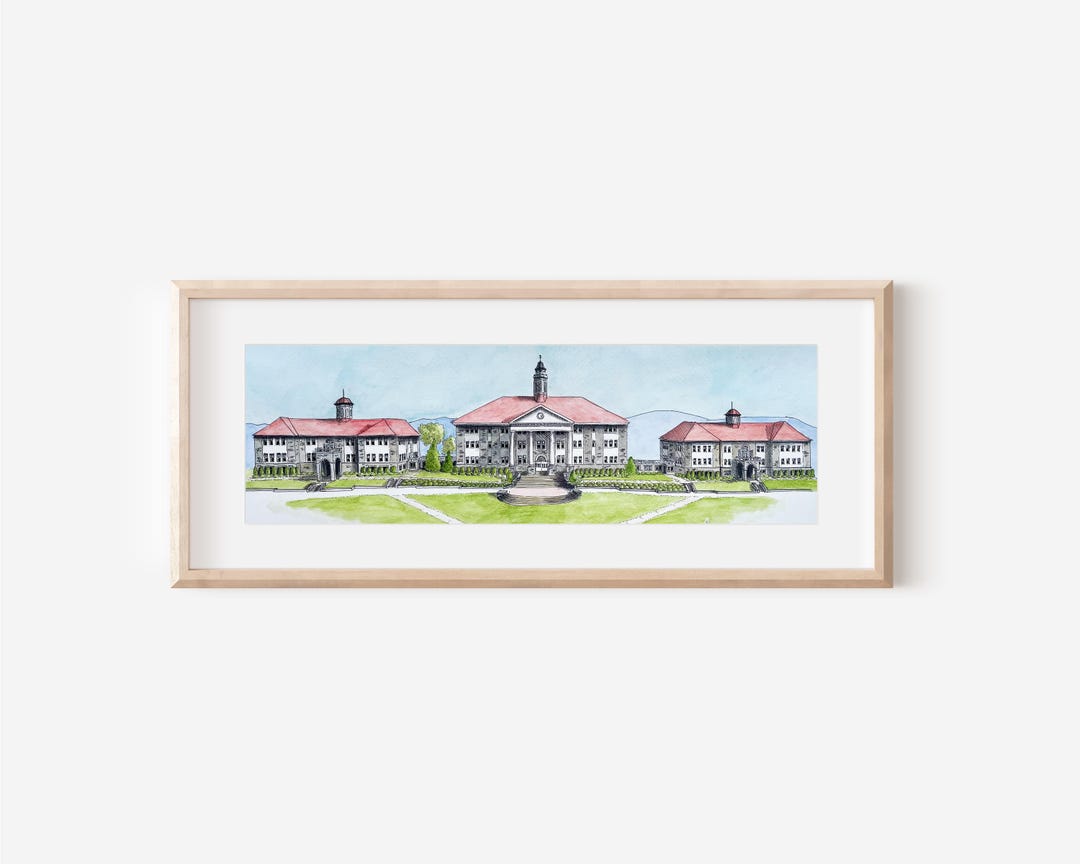 James Madison University Watercolor Print, JMU Art, Wilson Hall and the ...