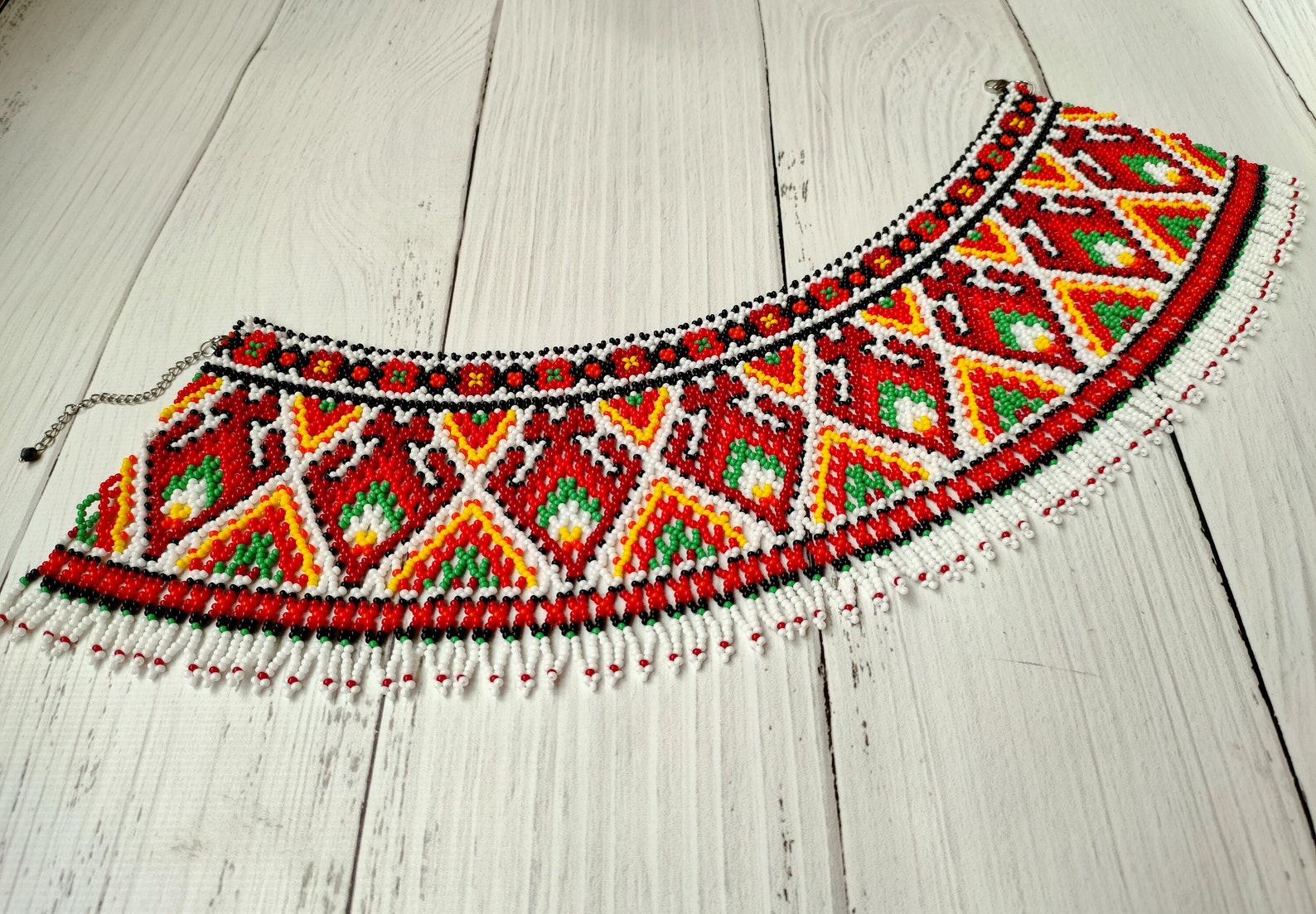 Traditional Ukrainian Seed Beads Necklace. National Jewelry of Ukraine ...