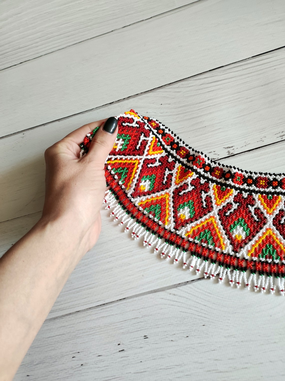 Traditional Ukrainian Seed Beads Necklace. National Jewelry of Ukraine ...