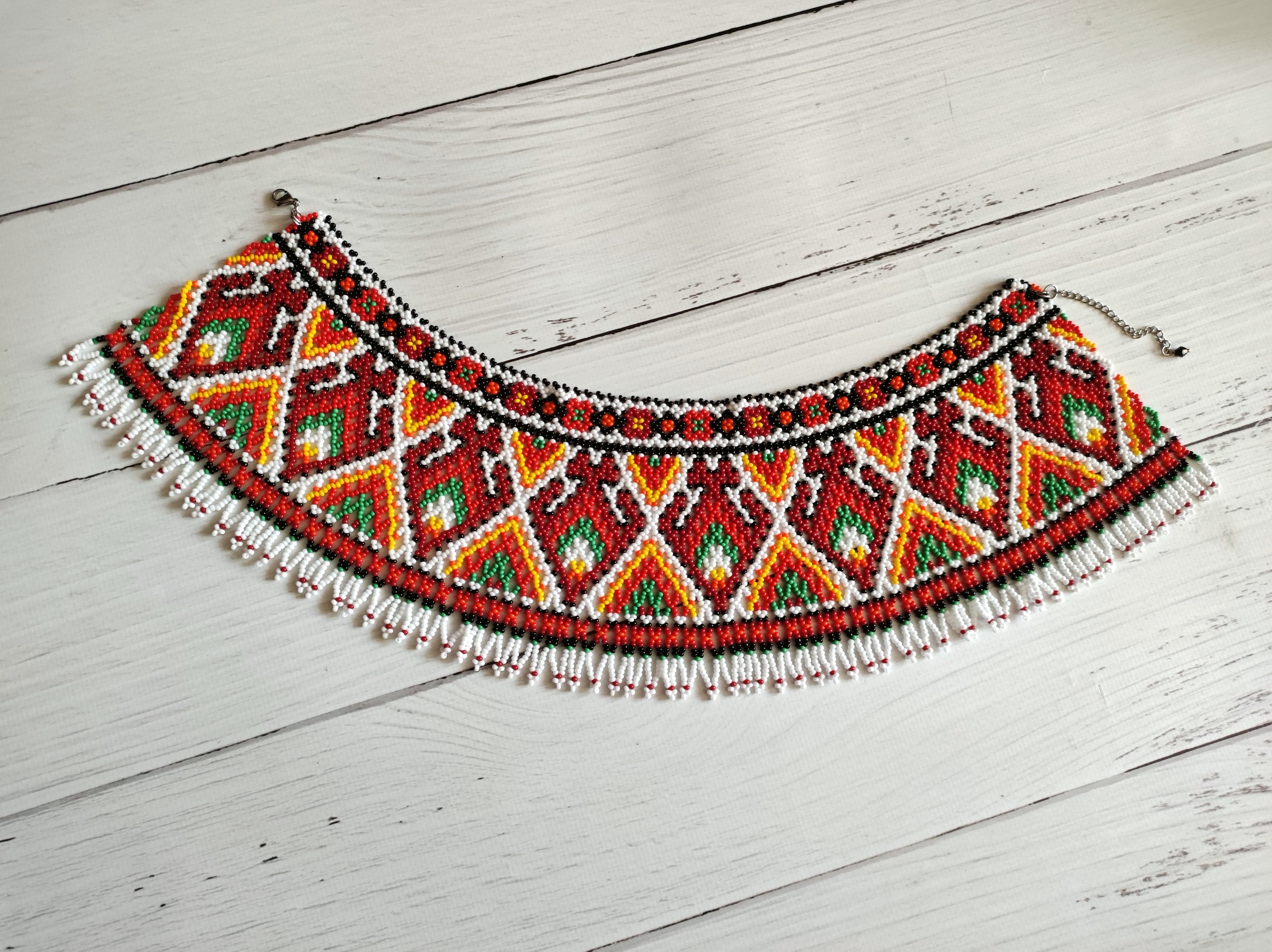 Traditional Ukrainian Seed Beads Necklace. National Jewelry of Ukraine ...