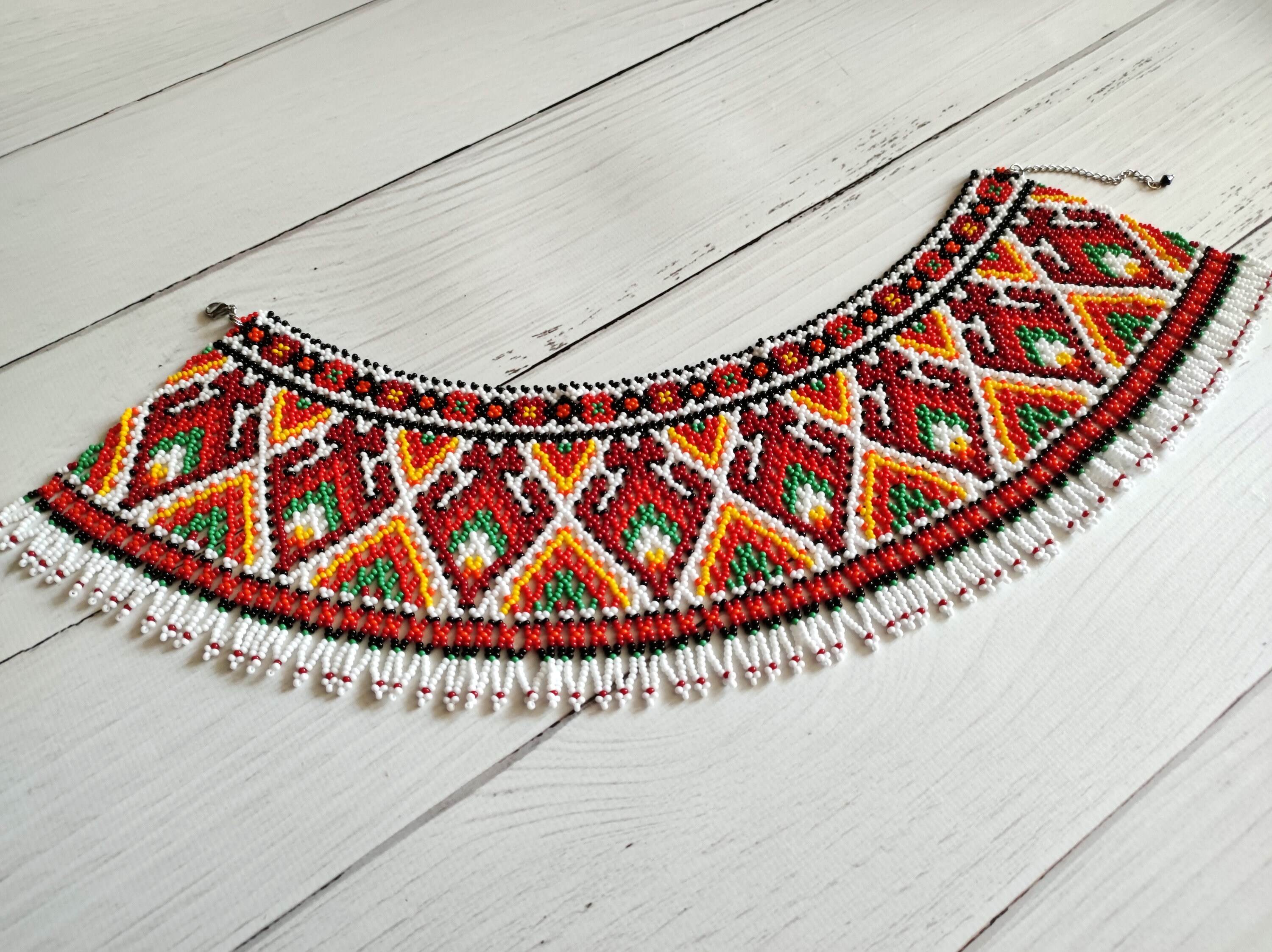Traditional Ukrainian Seed Beads Necklace. National Jewelry of Ukraine ...