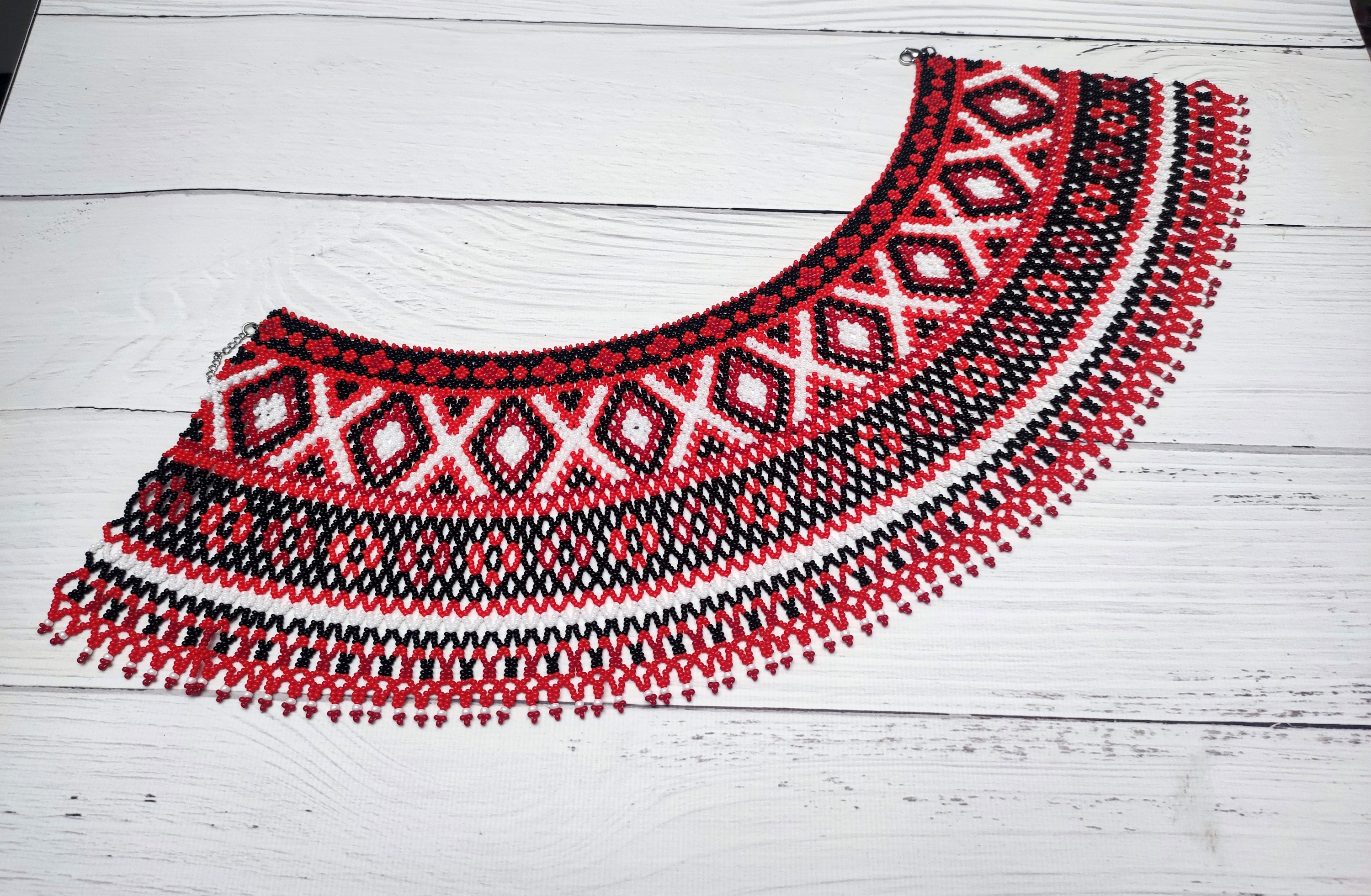 Traditional Ukrainian Seed Beads Necklace Sylyanka. National Necklace ...