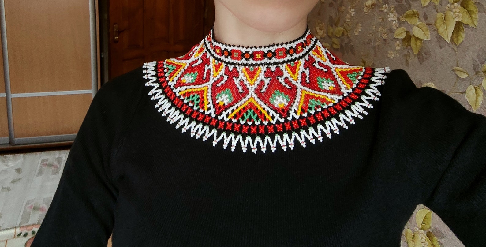Traditional Ukrainian Seed Beads Necklace. National Jewelry of Ukraine ...