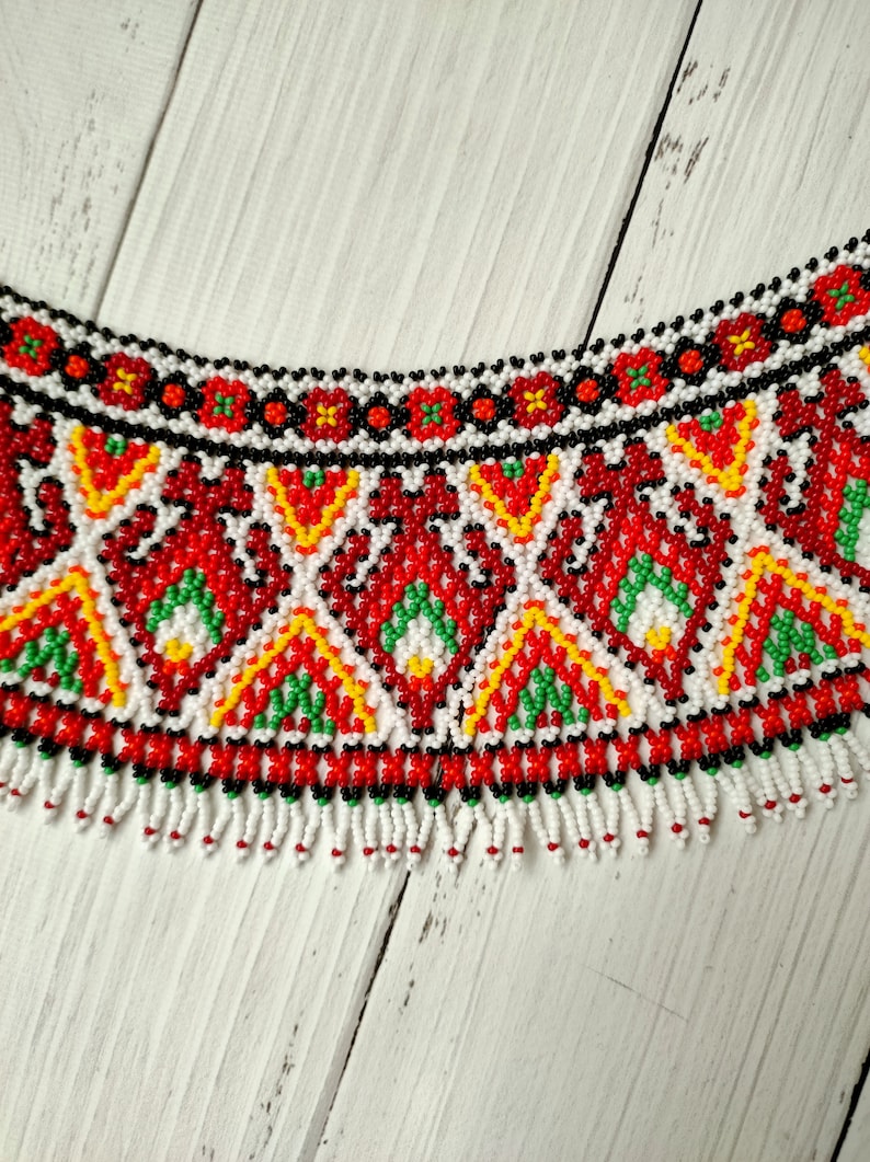 Traditional Ukrainian Seed Beads Necklace. National Jewelry of Ukraine ...