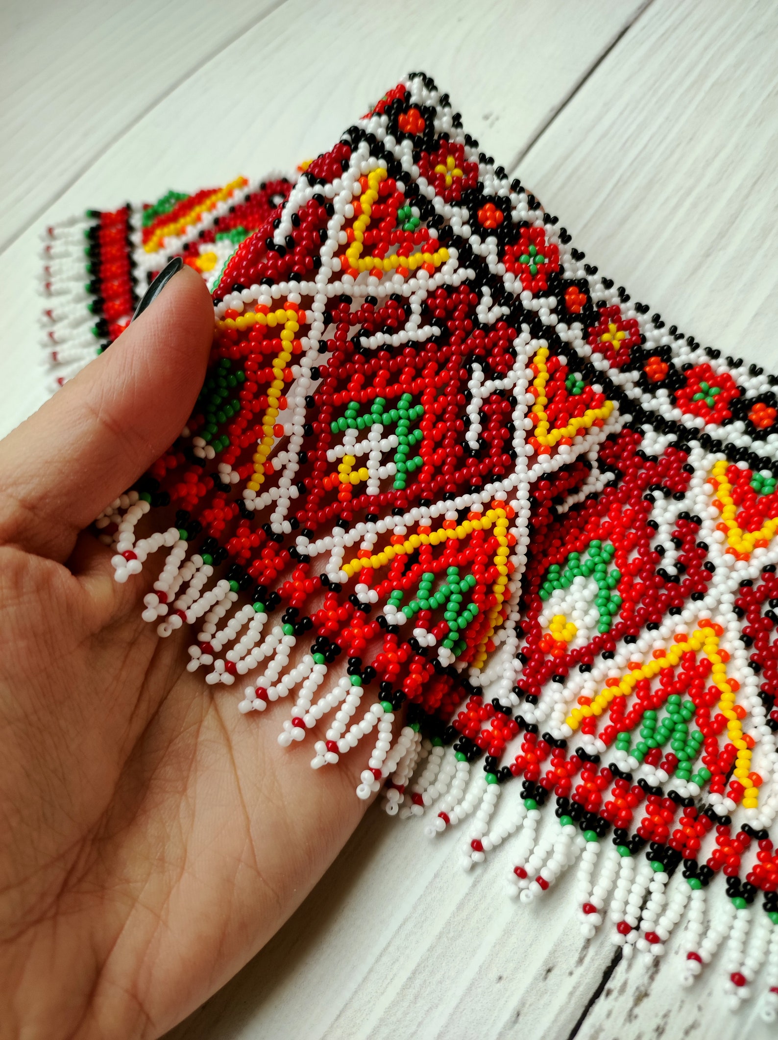 Traditional Ukrainian Seed Beads Necklace. National Jewelry of Ukraine ...