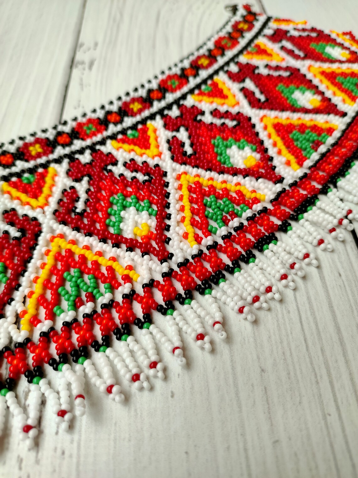 Traditional Ukrainian Seed Beads Necklace. National Jewelry of Ukraine ...