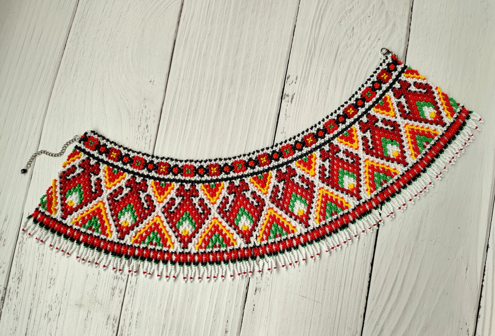 Traditional Ukrainian Seed Beads Necklace. National Jewelry of Ukraine ...