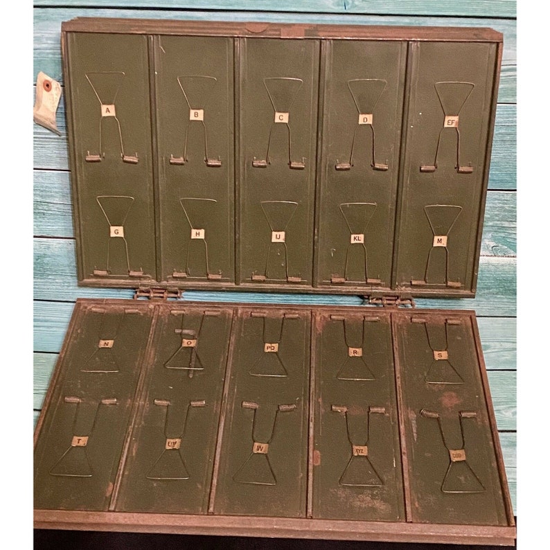 Mccaskey Old Store Receipt Filing Box Bill File Charge Credit Account ...