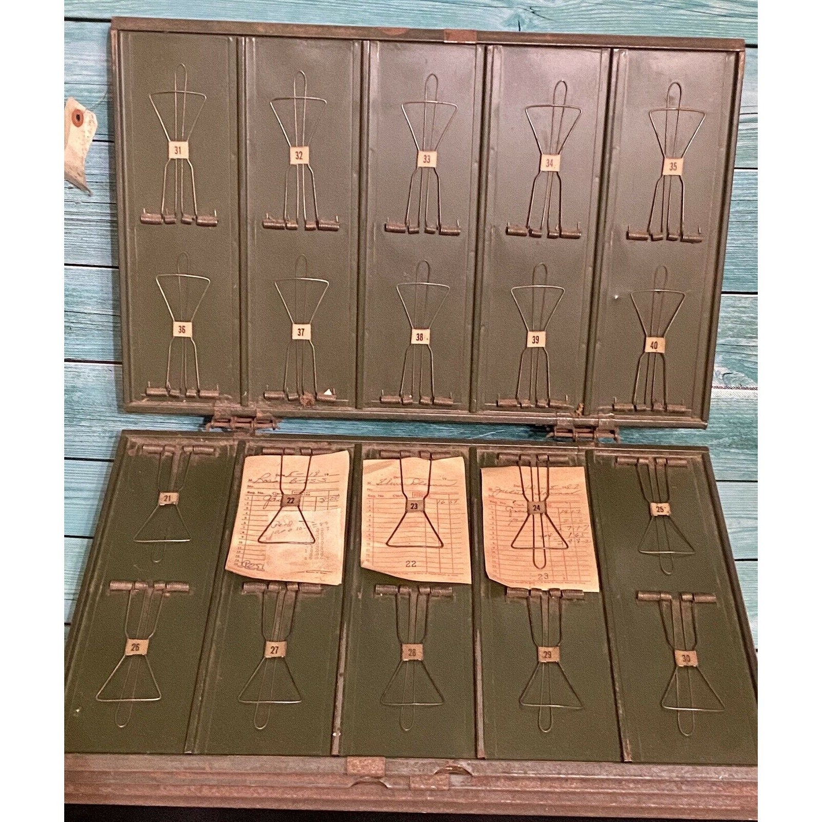 Mccaskey Old Store Receipt Filing Box Bill File Charge Credit Account ...