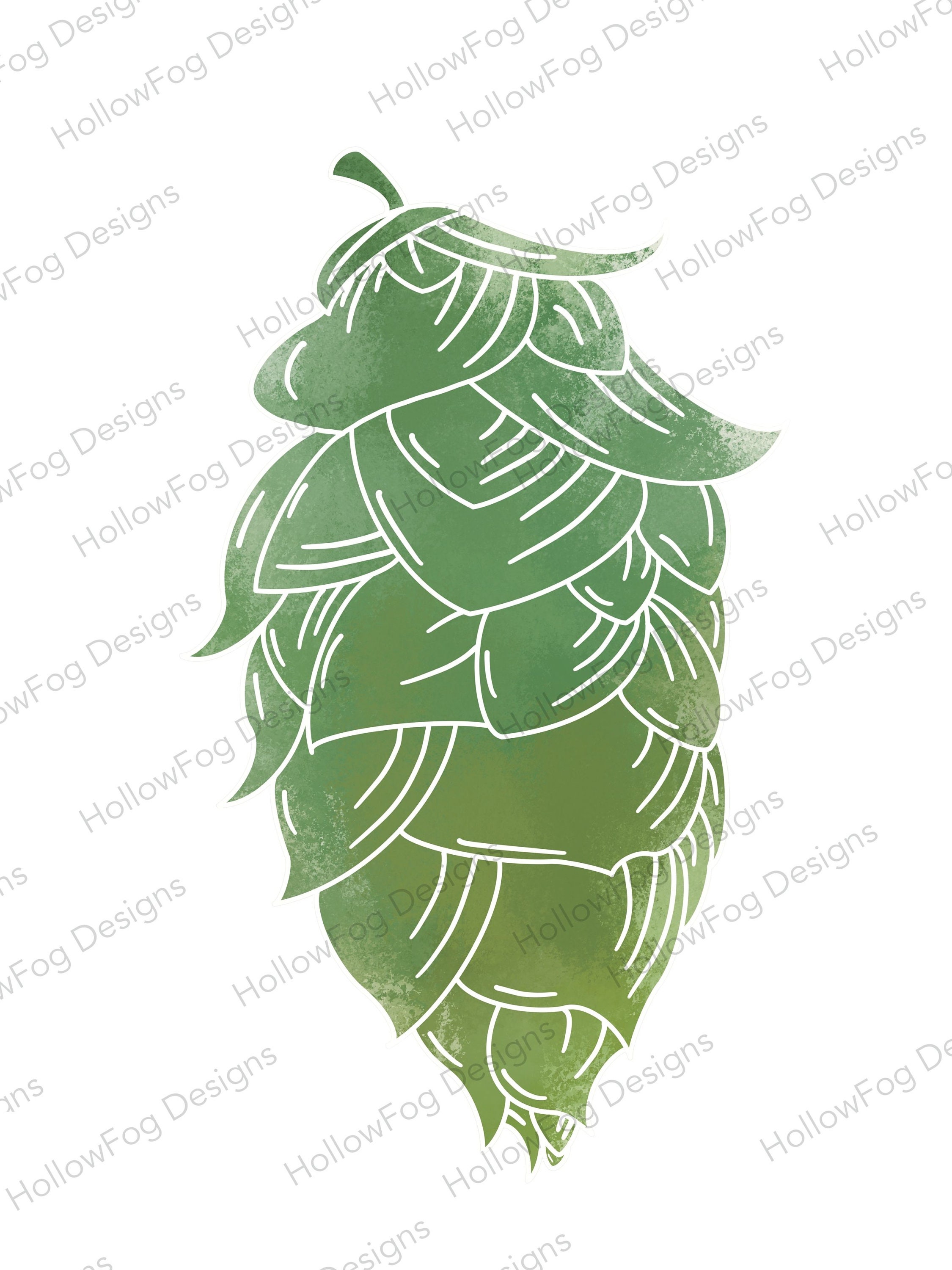 3 Watercolor Hops Brewery Digital Art Prints, Beer Brewery Bar Decor ...