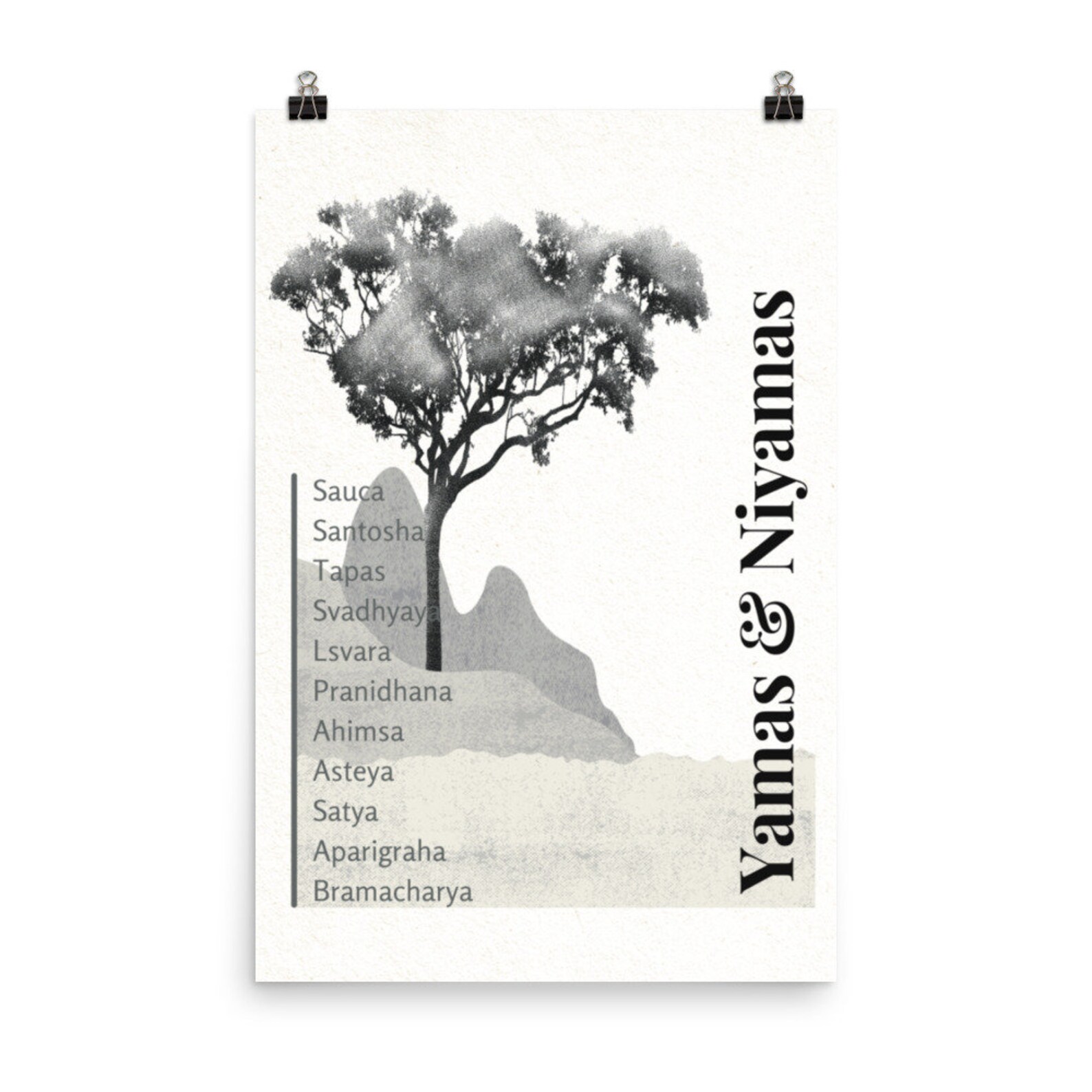 Yamas Niyamas Art Print Yoga Art Poster Meditation Wall Art - Etsy
