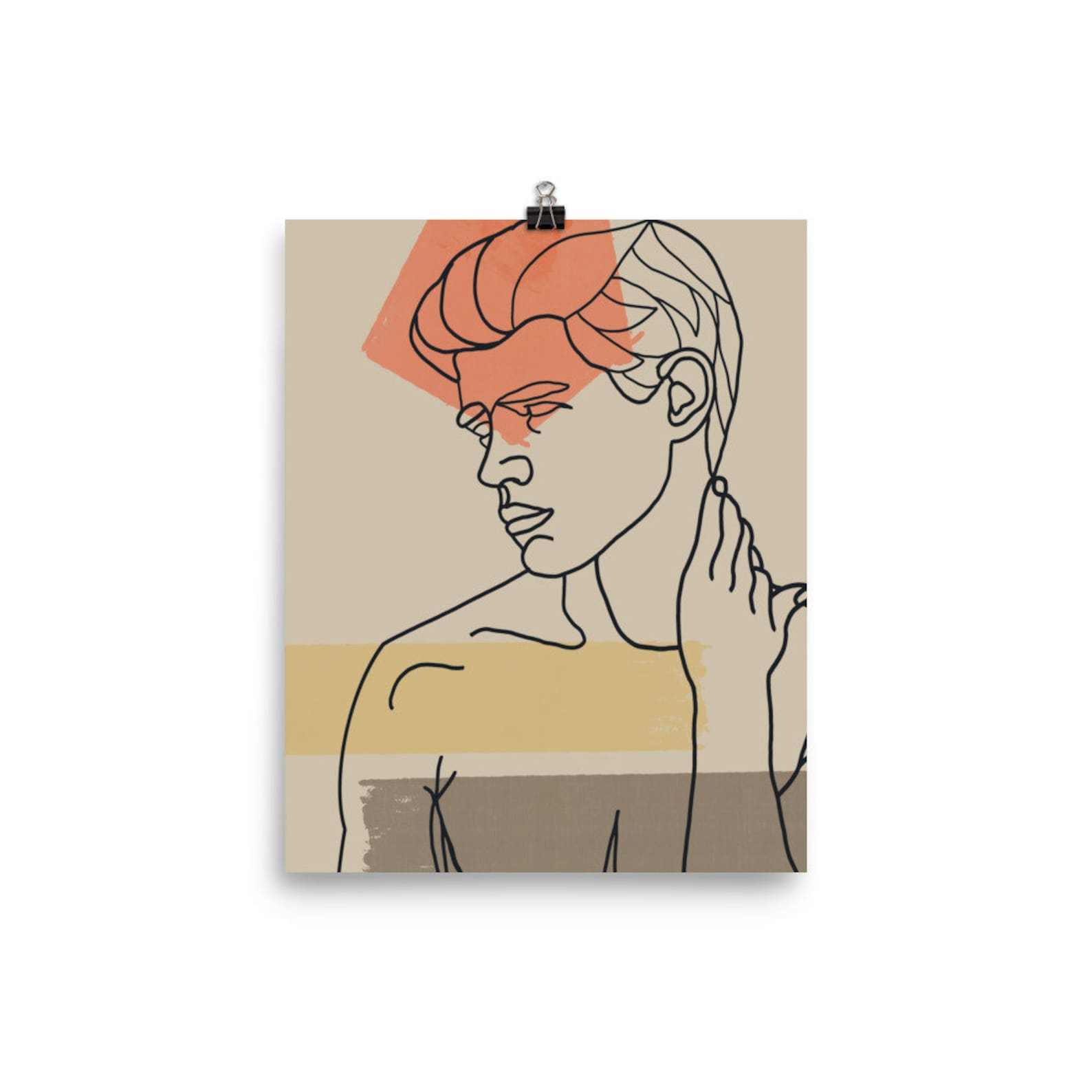Male Portrait Figure Line Art Abstract Mid Century Modern Art - Etsy