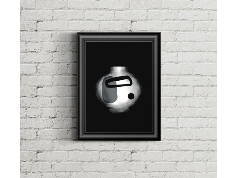 Round Weathered Boho Ceramic Vase, Hollow Fog Dark Shadow Minimalist ...