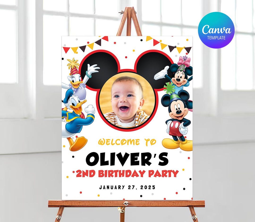 Mickey Mouse, Mickey Welcome Sign, Mickey Mouse Birthday Sign, Birthday ...