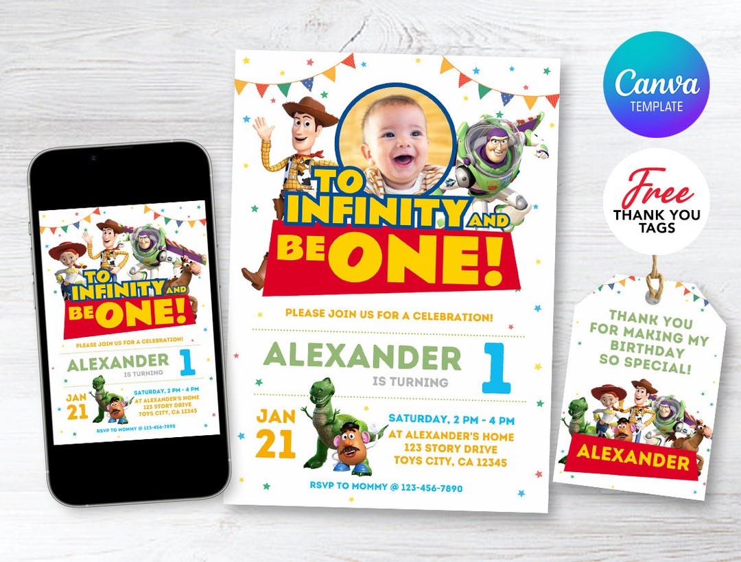 Toy Birthday Invitation, to Infinity and Be One, 1st Birthday ...