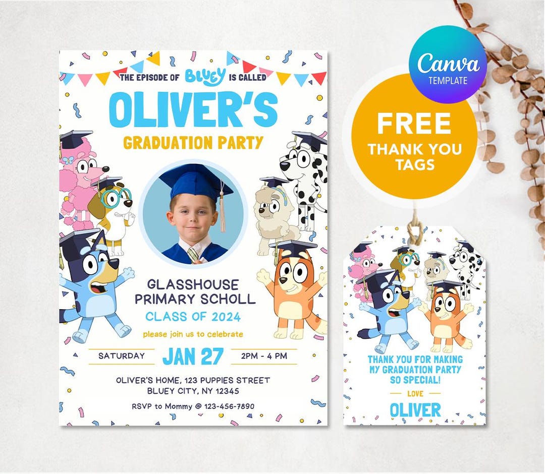 Graduation Invitation, Blue Graduation Invitation, Blue Graduation ...