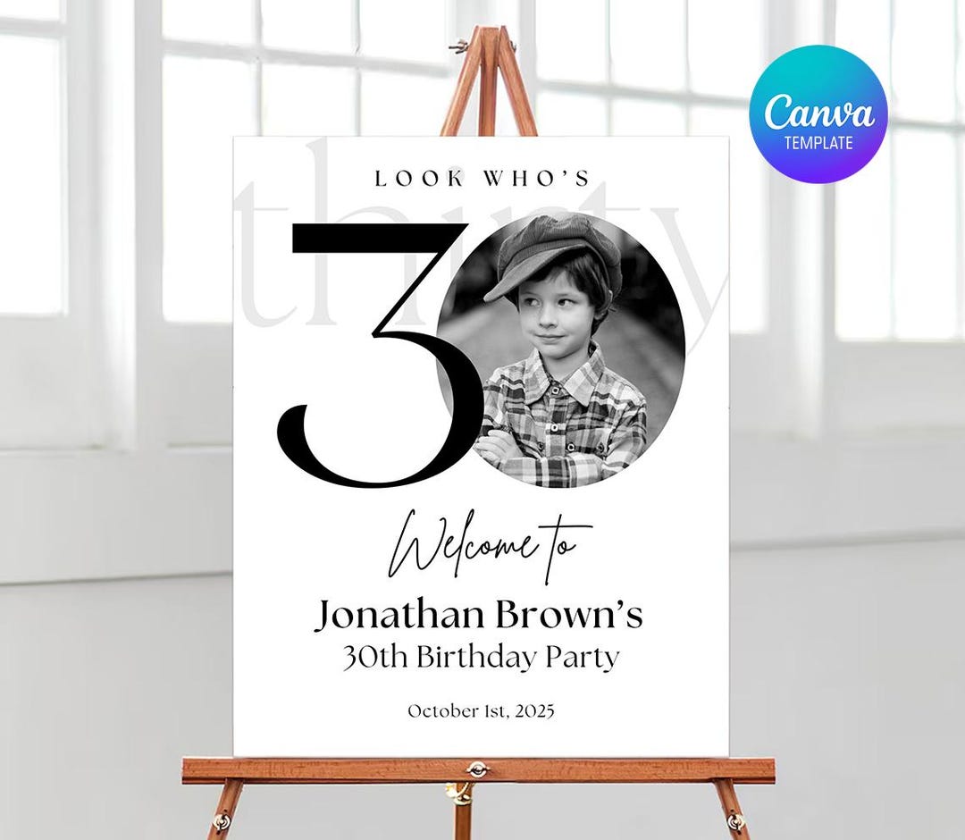 30th Welcome Sign, Look Who's 30 Welcome Sign, 30th Birthday Welcome ...