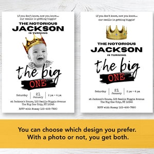Notorious ONE Invitation, Editable Invitation, Biggie Small 1st ...