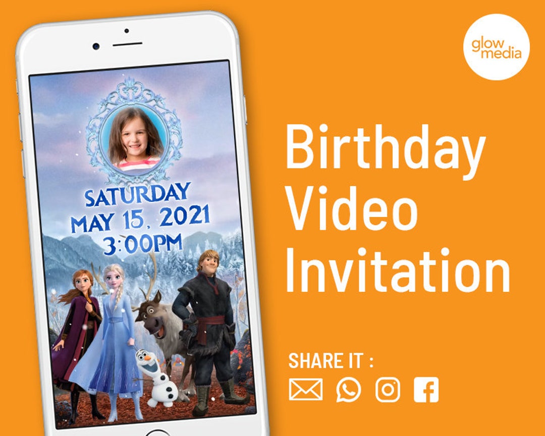 Frozen Invitation, Frozen Birthday Invitation, Frozen Video Invitation ...
