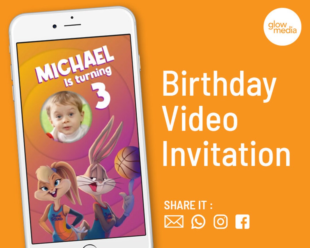 Space Jam Birthday Invitation Video, Space Jam New Legacy, Space Jam ...