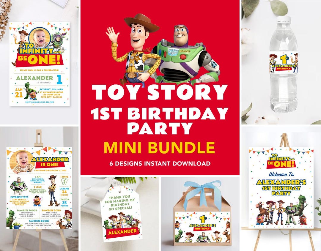 Toy Story 1st Birthday Mini Bundle, Toy Story 1st Invitation Mini ...