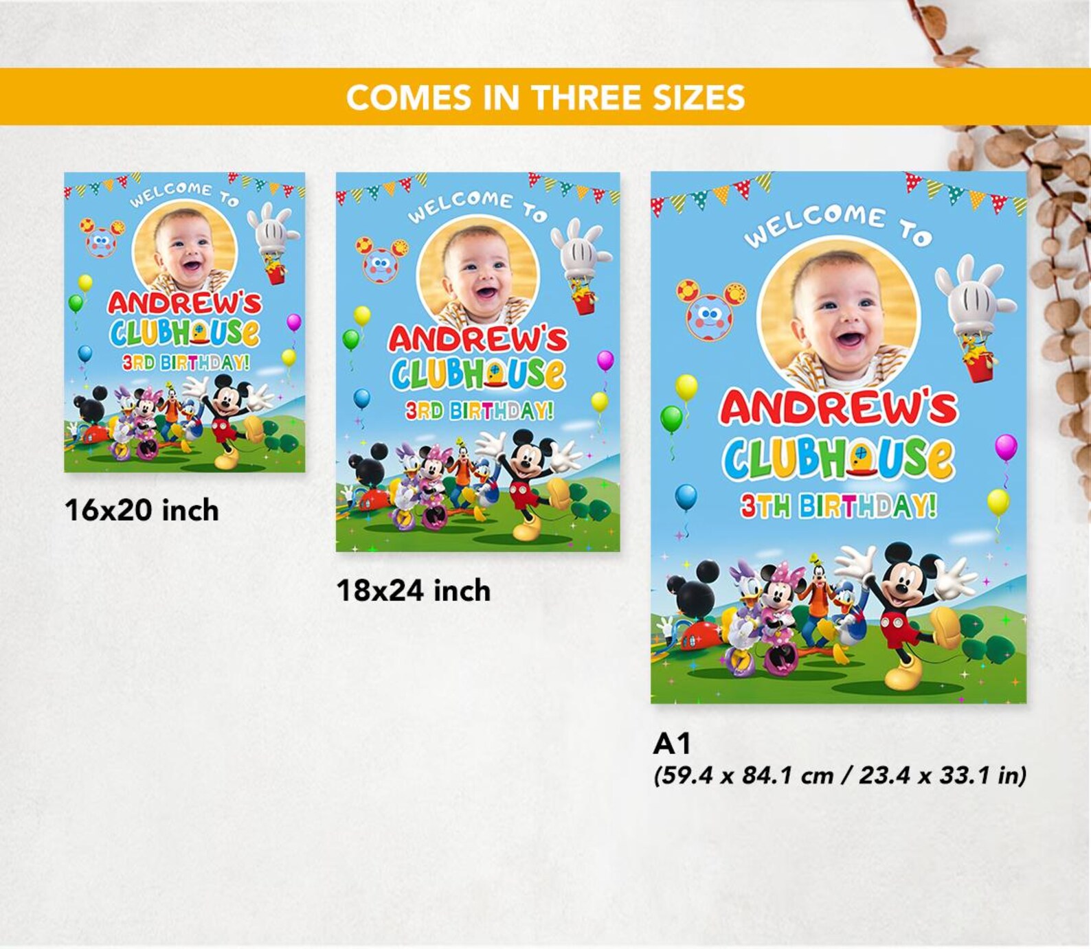 Mickey Mouse Clubhouse Welcome Sign, Club House Welcome Sign, Mickey ...