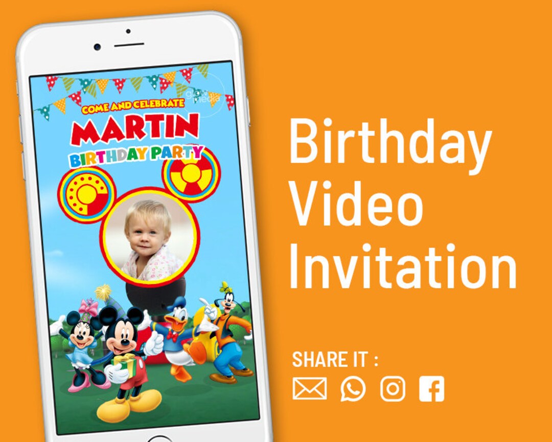 Mickey Mouse Birthday Invitation, Mickey Mouse Clubhouse Invitation ...