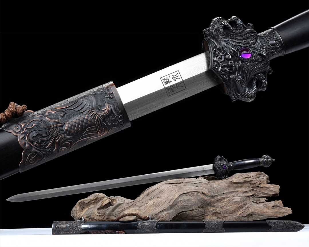 Red Phoenix Sword Real Sword Handmade Black Chinese Sword Hundred ...