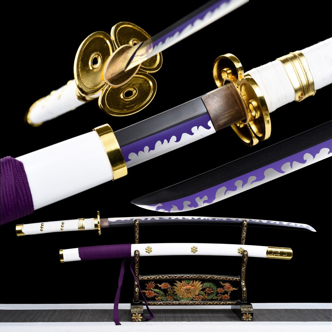 White Anime Sword,purple Blade,one Piece,anime Cosplay,real Japanese ...