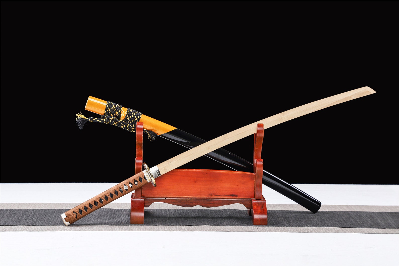 Two-color Katanablack and Yellowwooden Katanajapanese - Etsy