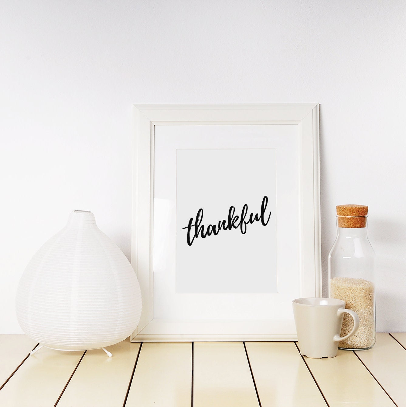 Thankful Printable Wall Art | Thankful Digital Print | Thanksgiving ...
