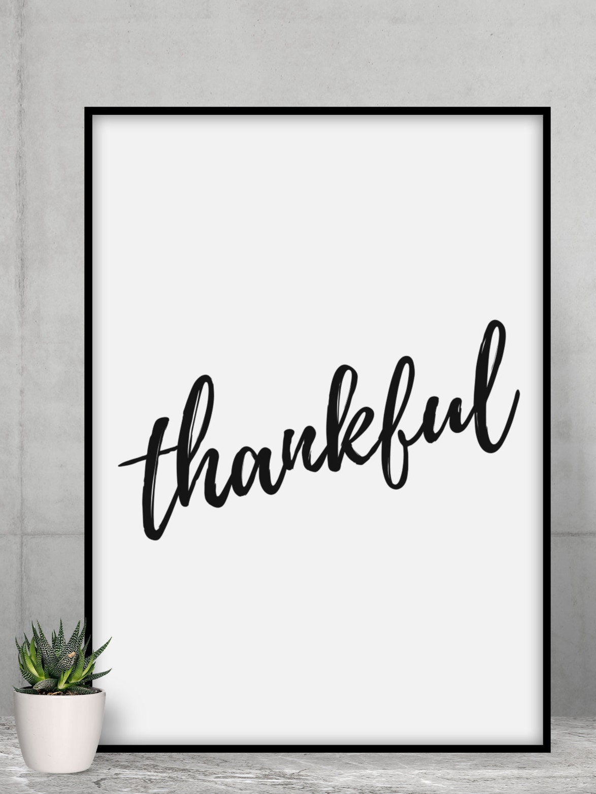Thankful Printable Wall Art | Thankful Digital Print | Thanksgiving ...