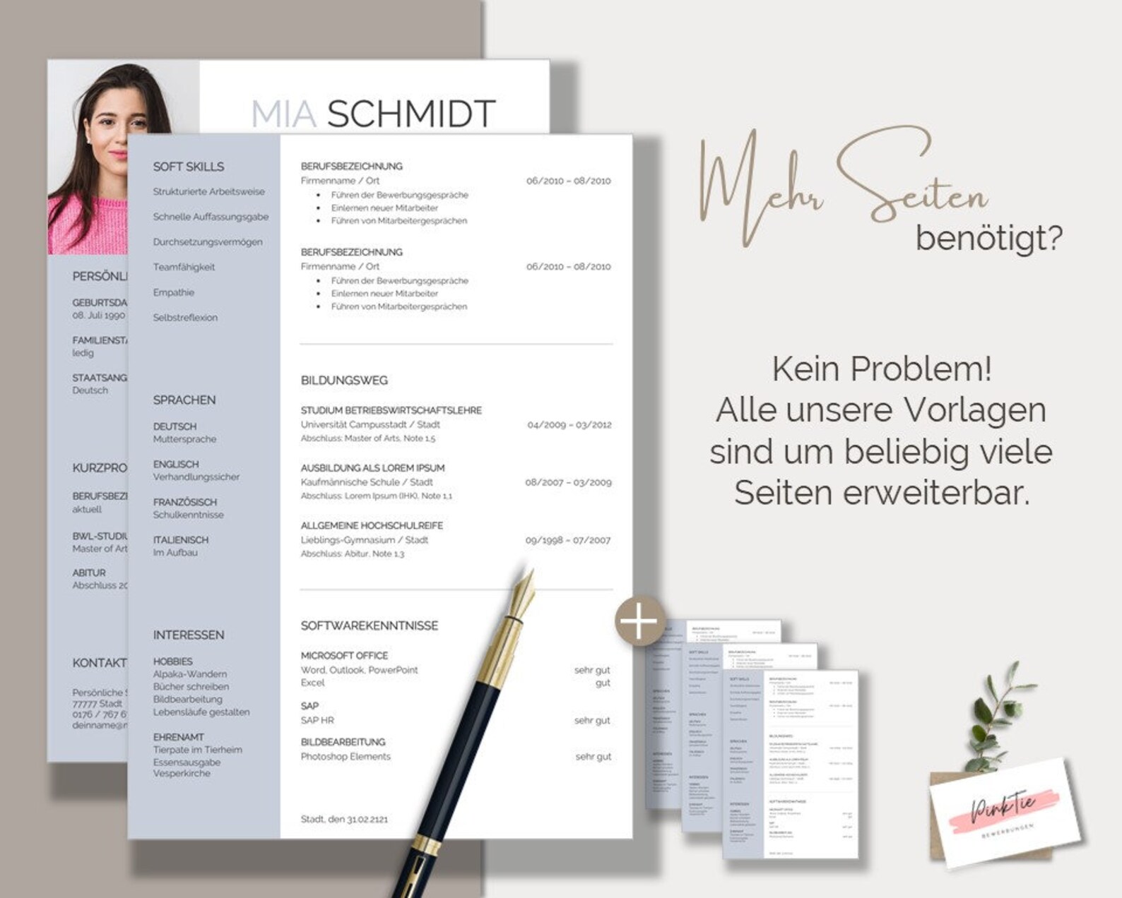 CV Template German Modern | Professional Application Templates Word ...
