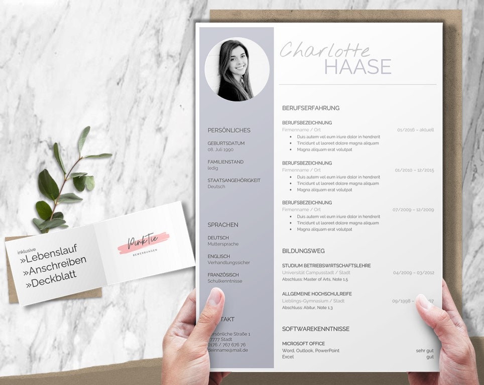 Application Template German CV Template CV Layout - Etsy