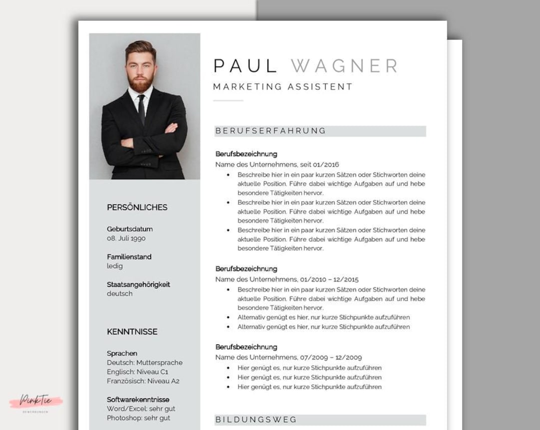 German CV Template | Professional Application Templates for Word ...