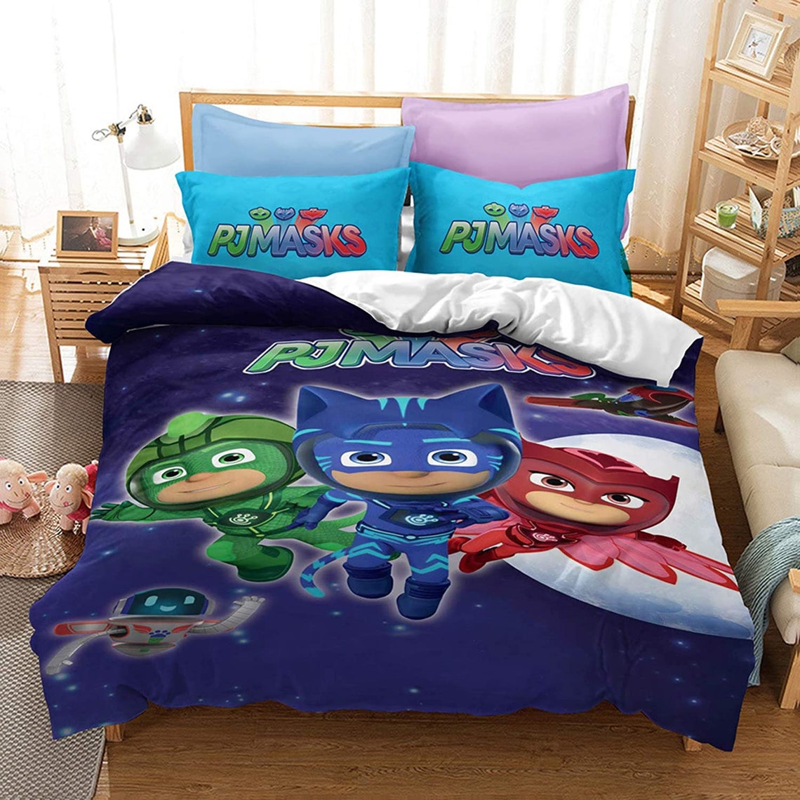 3 Piece PJ Masks Duvet Cover Sets for Boys Girls Kids Soft | Etsy
