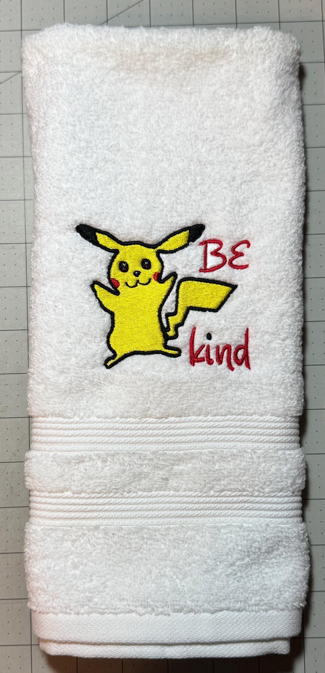 Pikachu Embroidered Towels-be Kind - Etsy