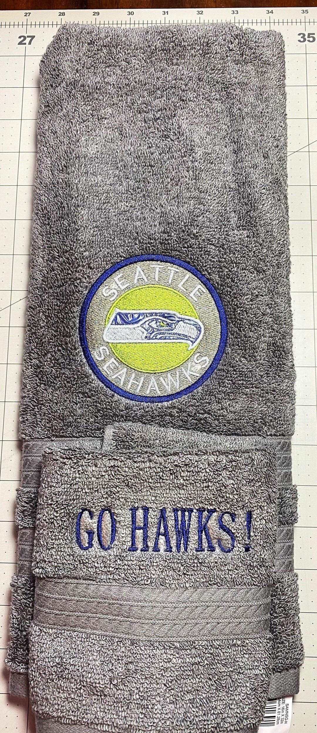 Seattle Seahawks Embroidered Towel - Etsy