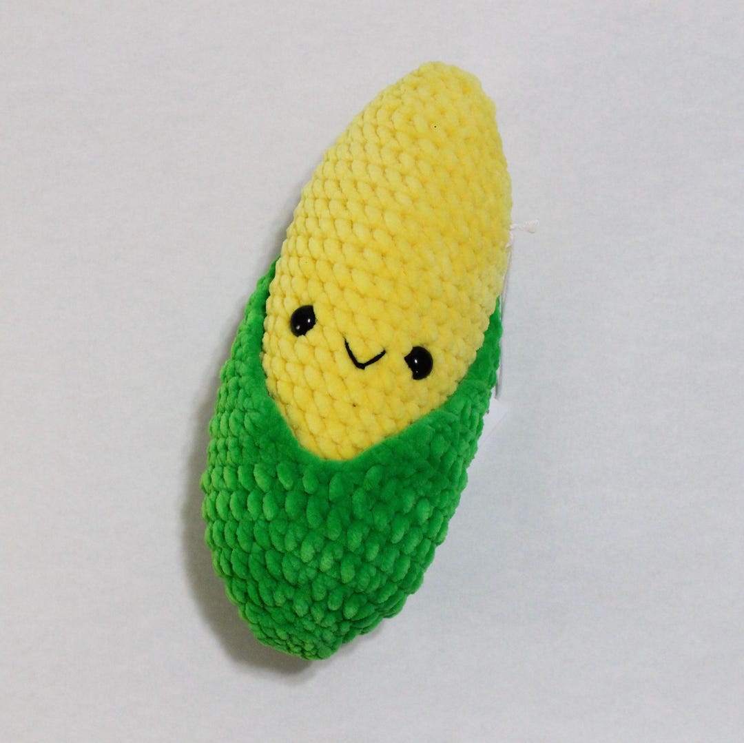 Crochet Corn on the Cob Plushie - Handmade Chenille Amigurumi Toy Doll ...